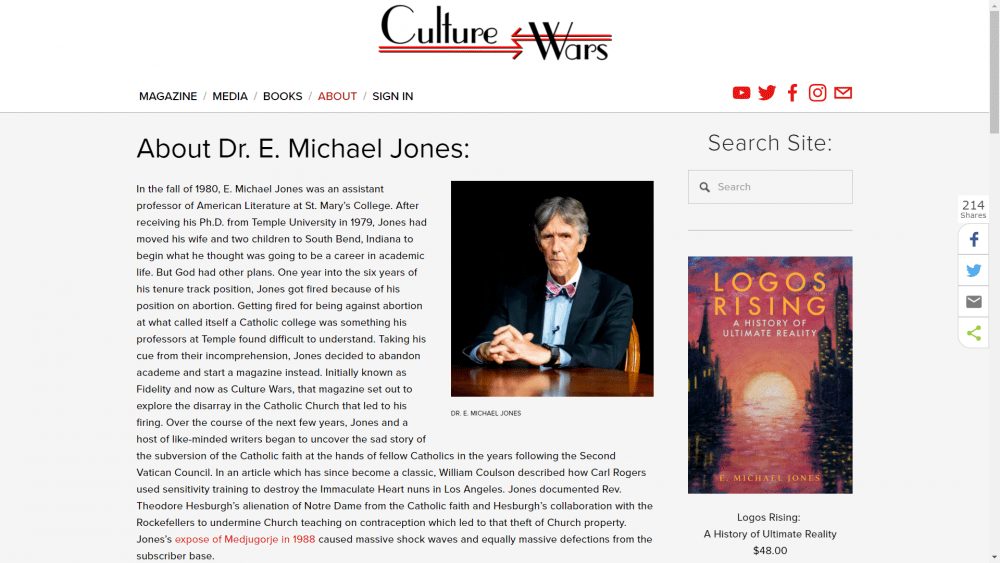 E. Michael Jones - Conspiracy Watch | L'Observatoire du conspirationnisme